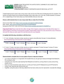 Geography: Road Trip, Learning To Use A Map Scale Map Skills - Amped Up ...