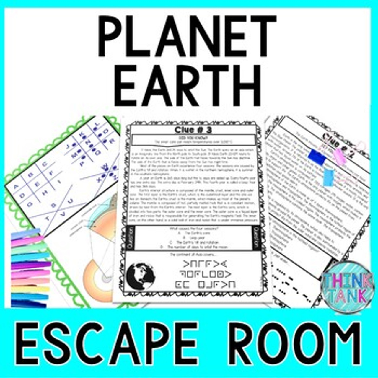 Planet Earth ESCAPE ROOM - Reading Comprehension - Earth Science