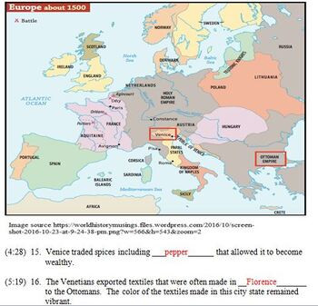 Crash Course World History Worksheet 22: The Renaissance: Was it a Thing?