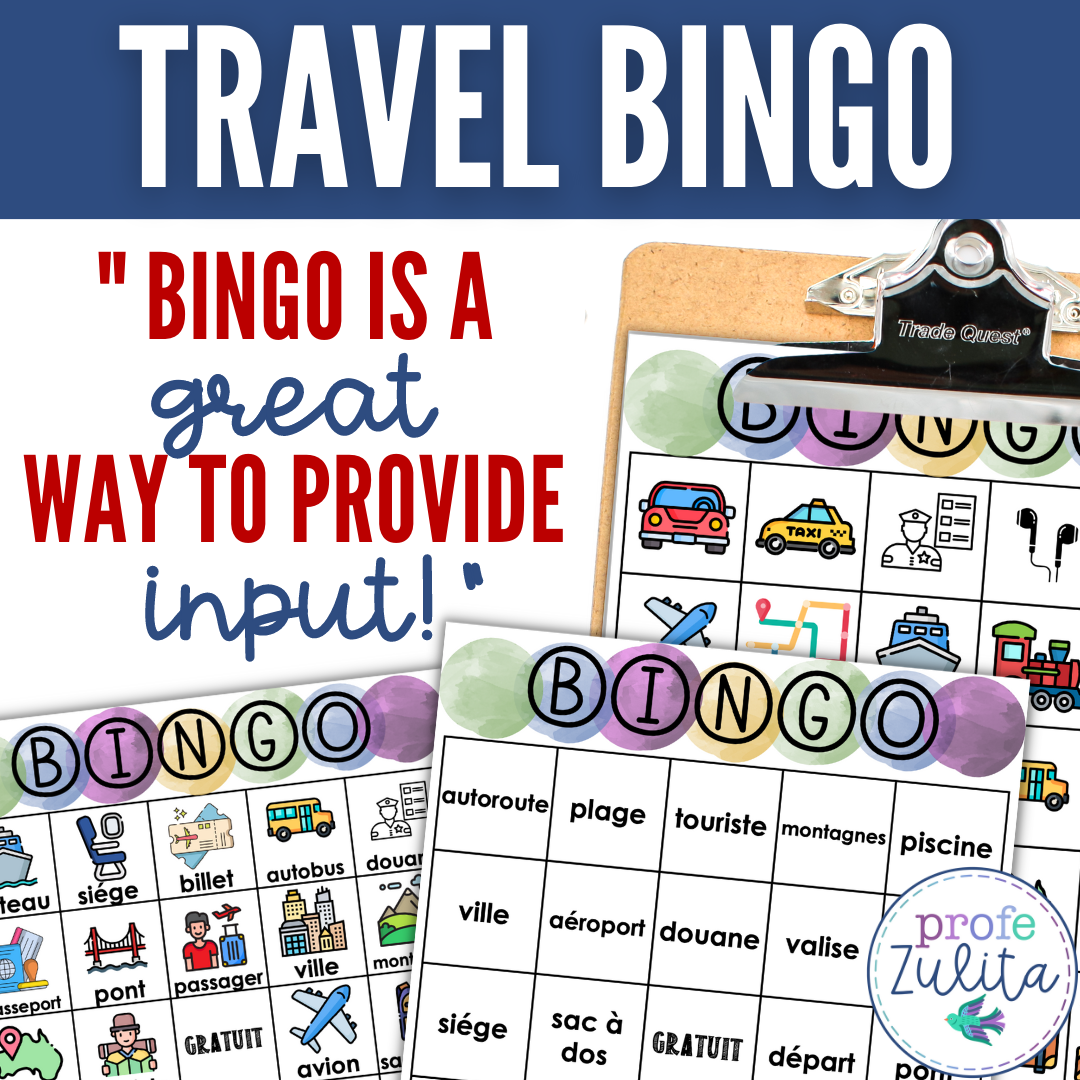 Les Voyages French Travel Vocabulary BINGO Games - Amped Up Learning