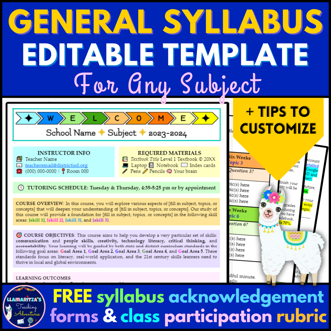General Syllabus - Editable Templates
