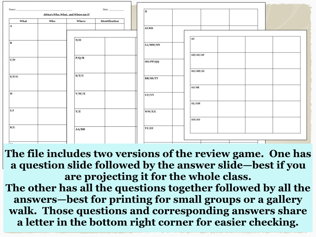 Geography of Africa Review Game