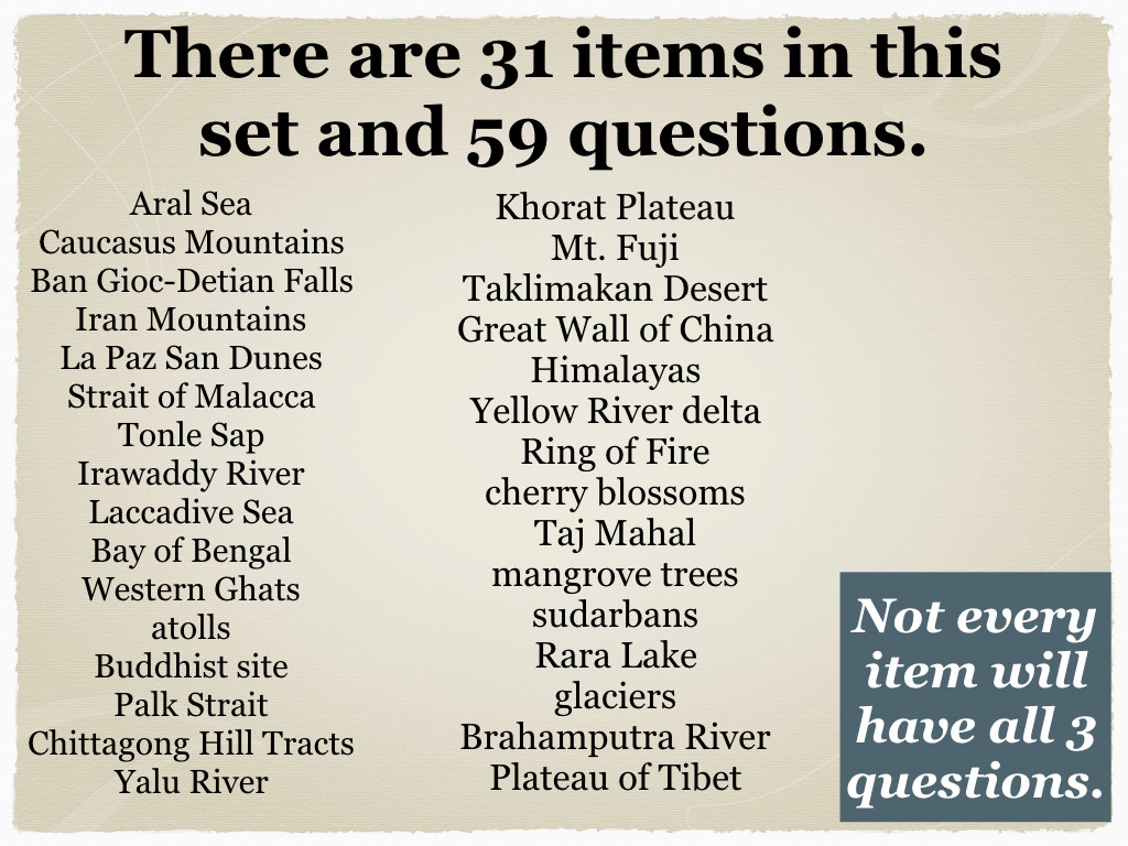 Geography of Asia Review Game