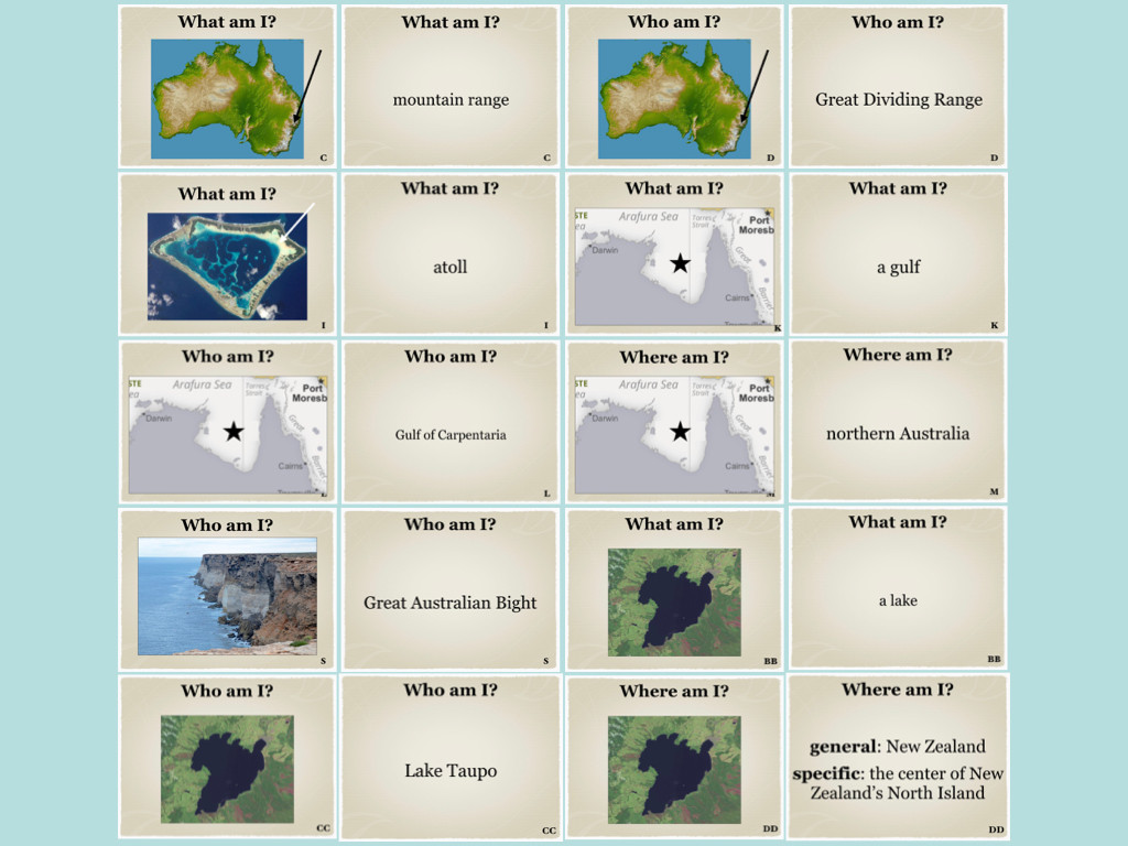 Australia New Zealand Oceania Geography Review Game