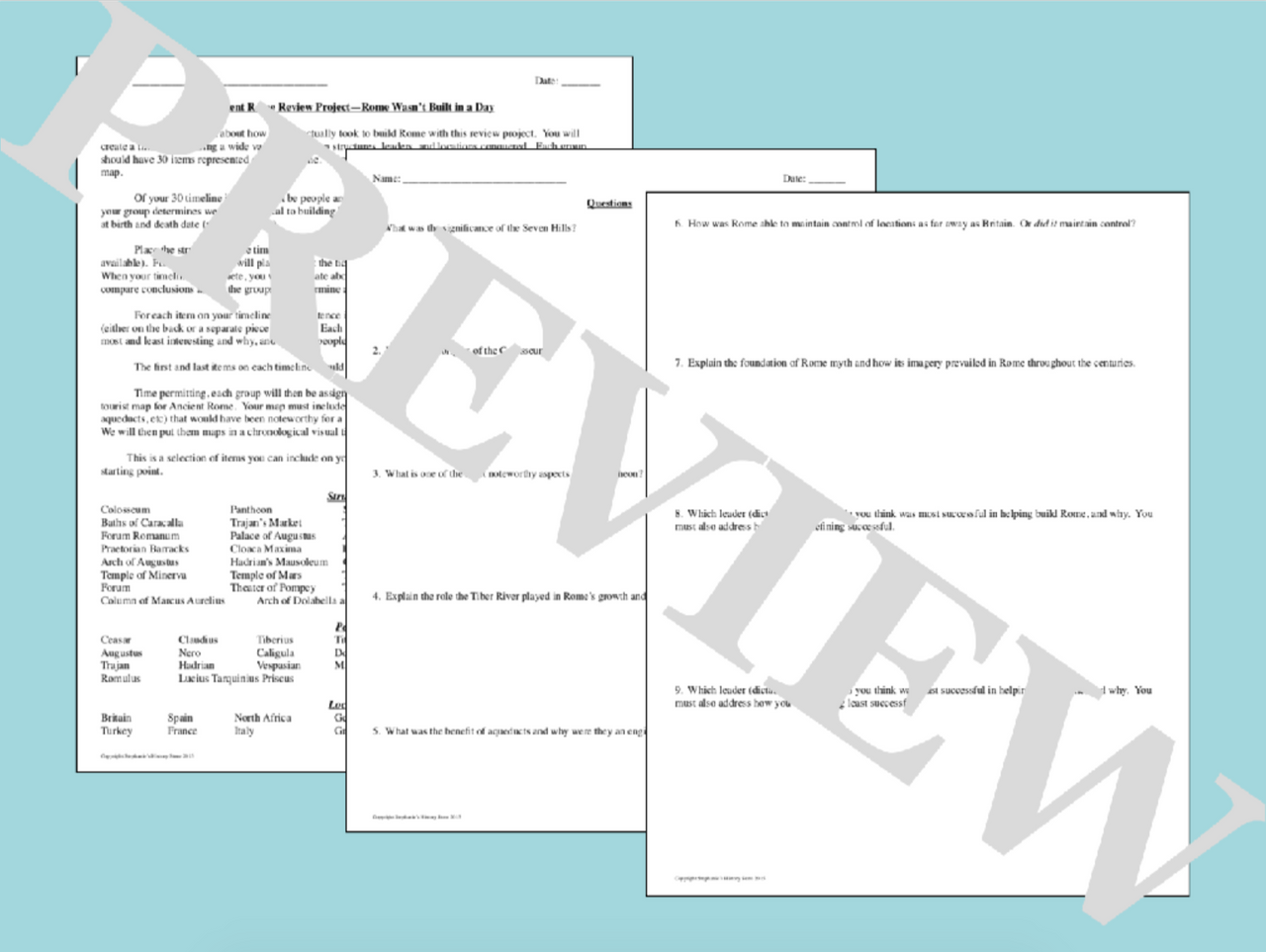 Ancient Rome Review Project