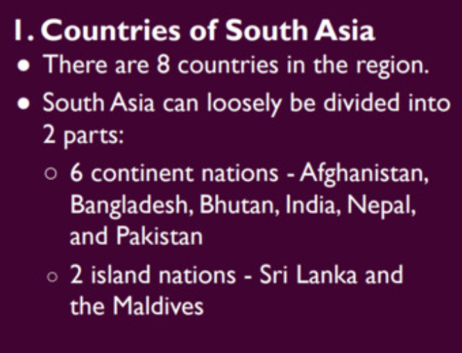South Asia Basic Facts Notes - Amped Up Learning