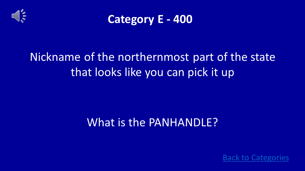 All About Texas Jeopardy Game