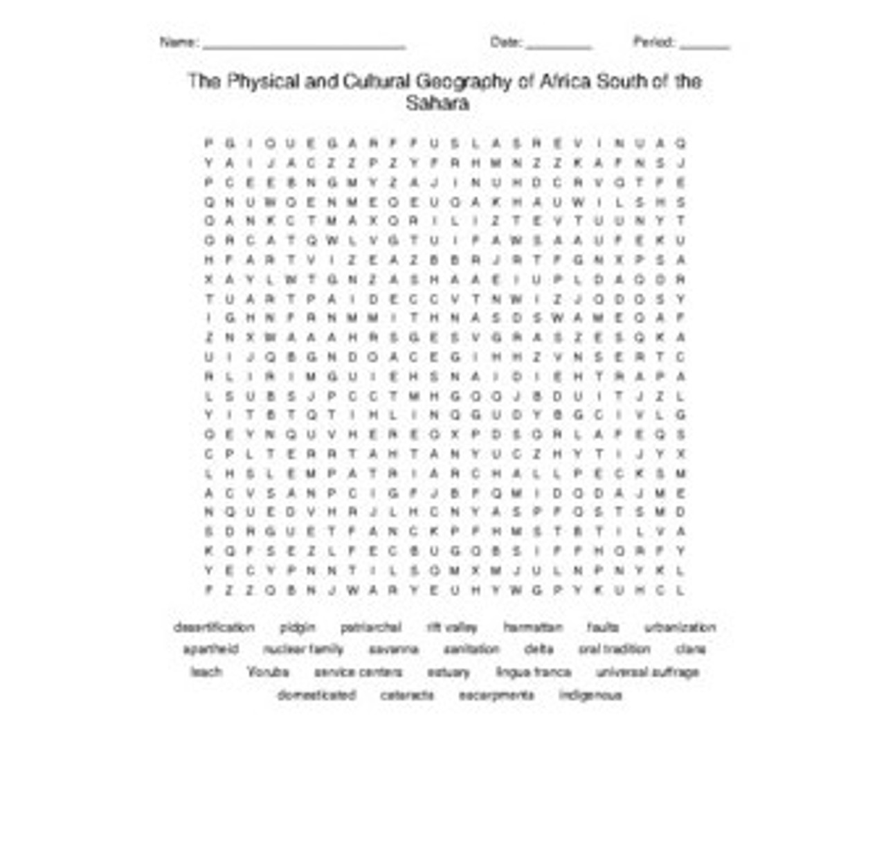 The Physical and Cultural Geography of Africa South of the Sahara Word ...