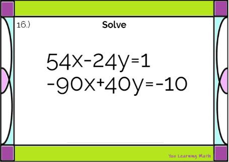 Solving Systems of Linear Equations using Elimination: Google Slides ...
