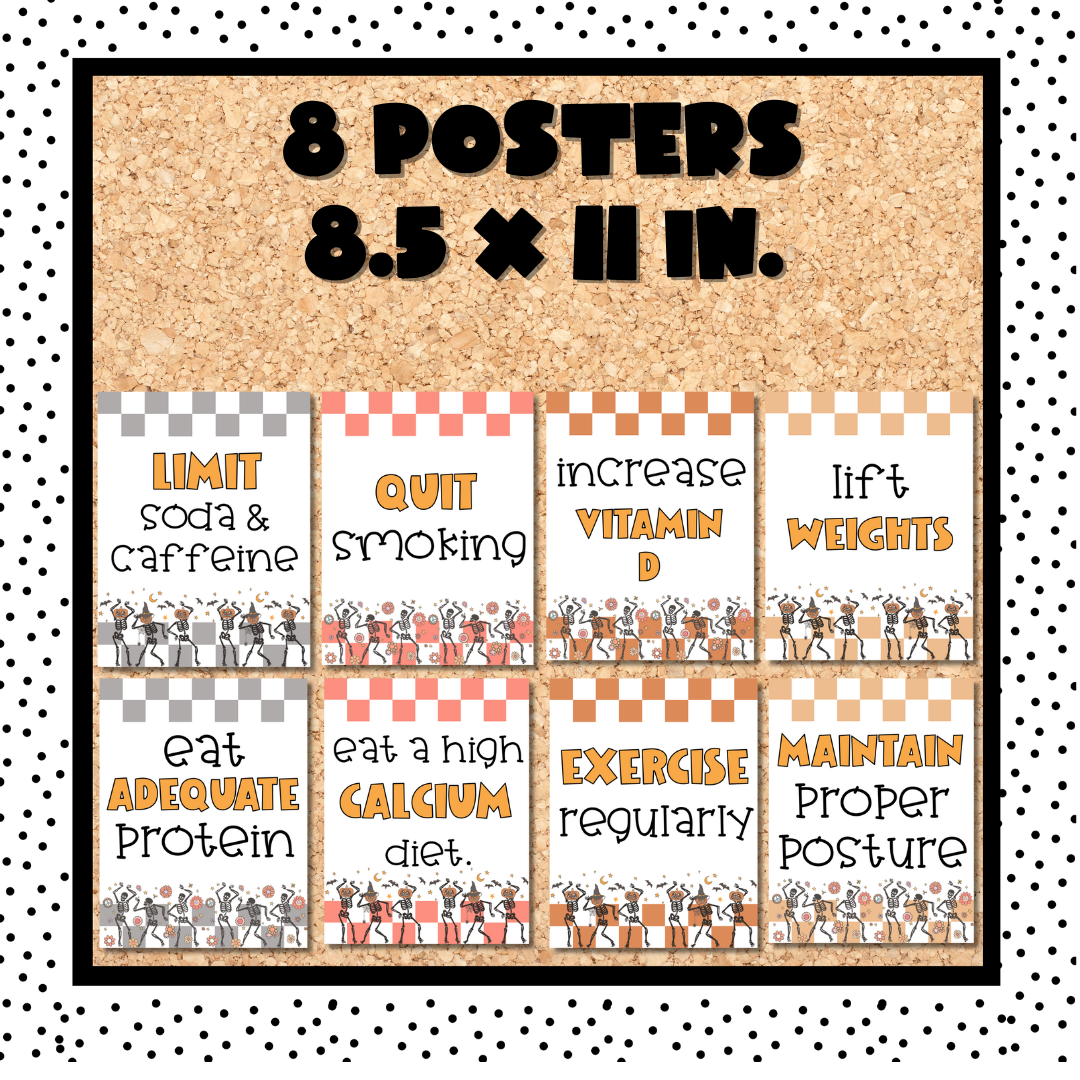 Health Halloween Bulletin Board | Spooky Healthy Skeletons