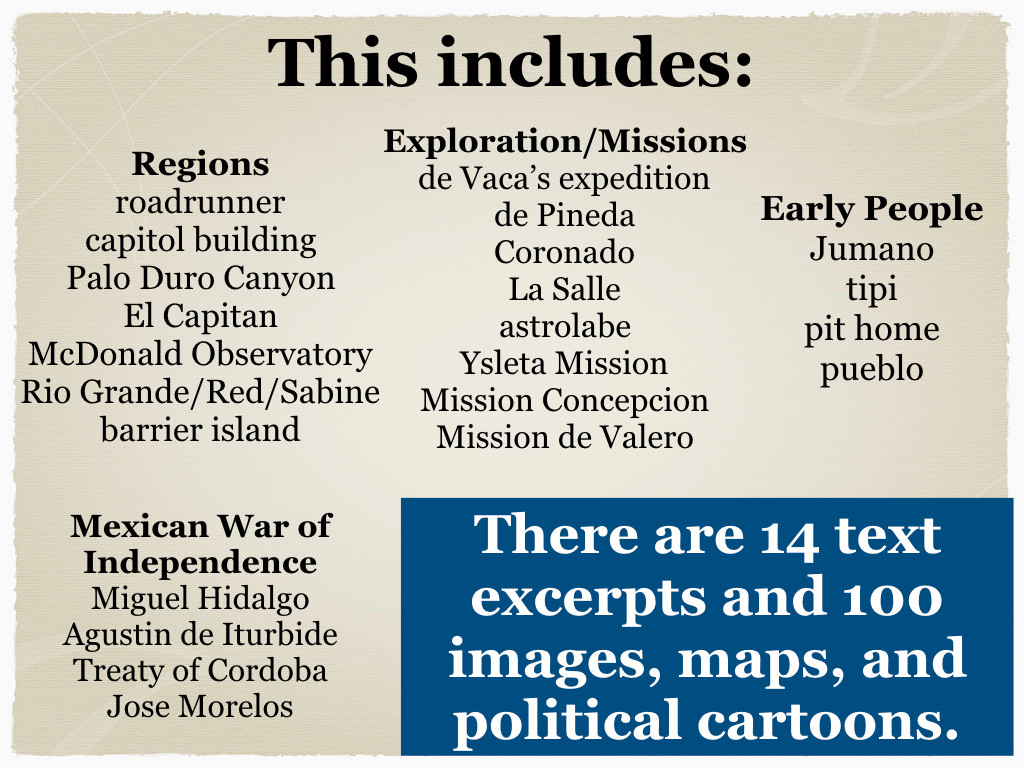 Texas History Cumulative Review Game