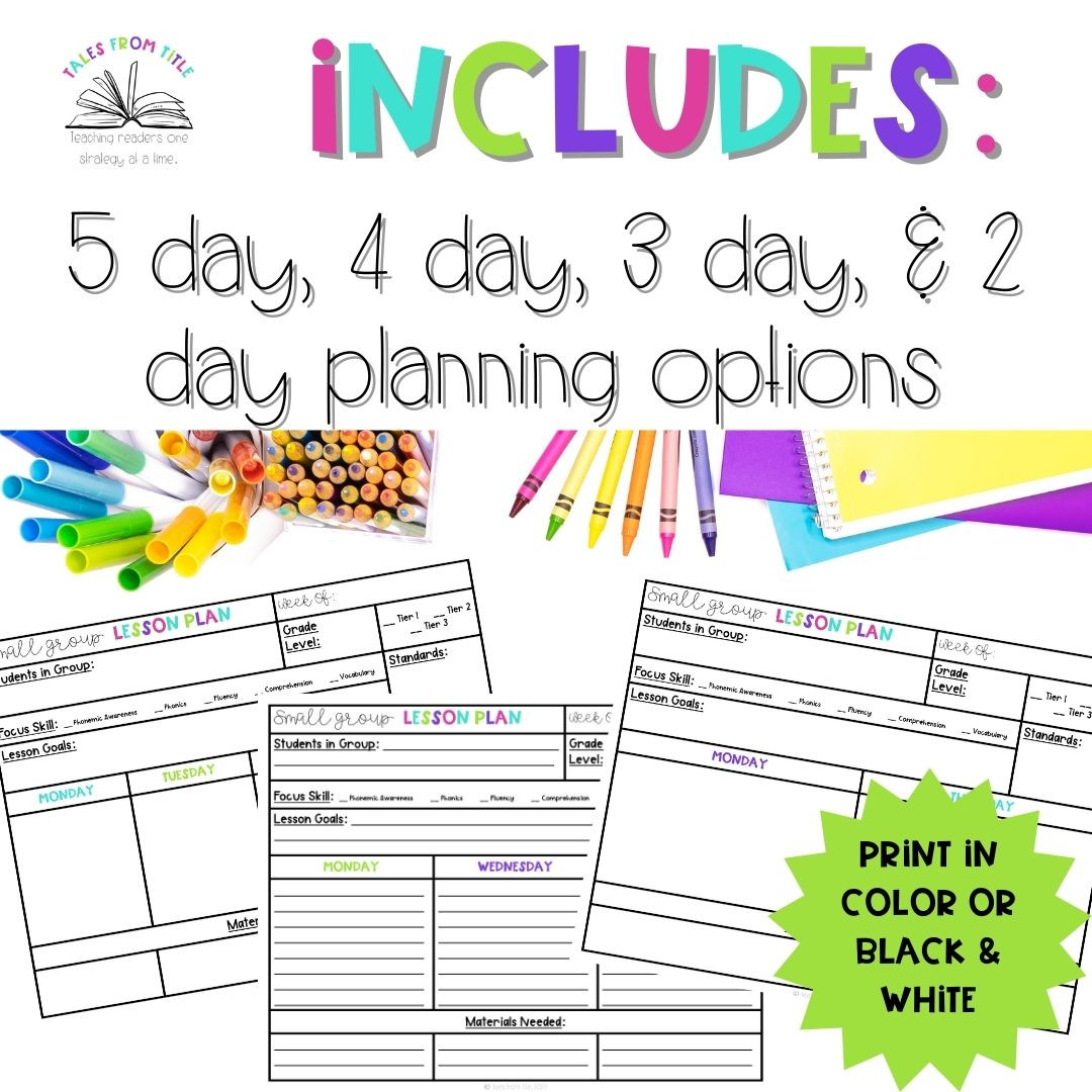 Intervention & Small Group Lesson Plan Templates: Lesson Goals - Amped ...