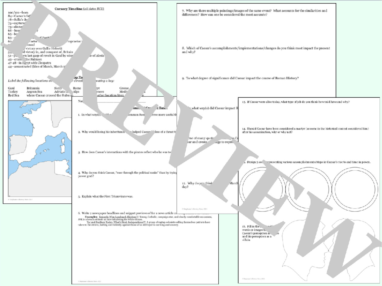 Julius Caesar Activities Bundle