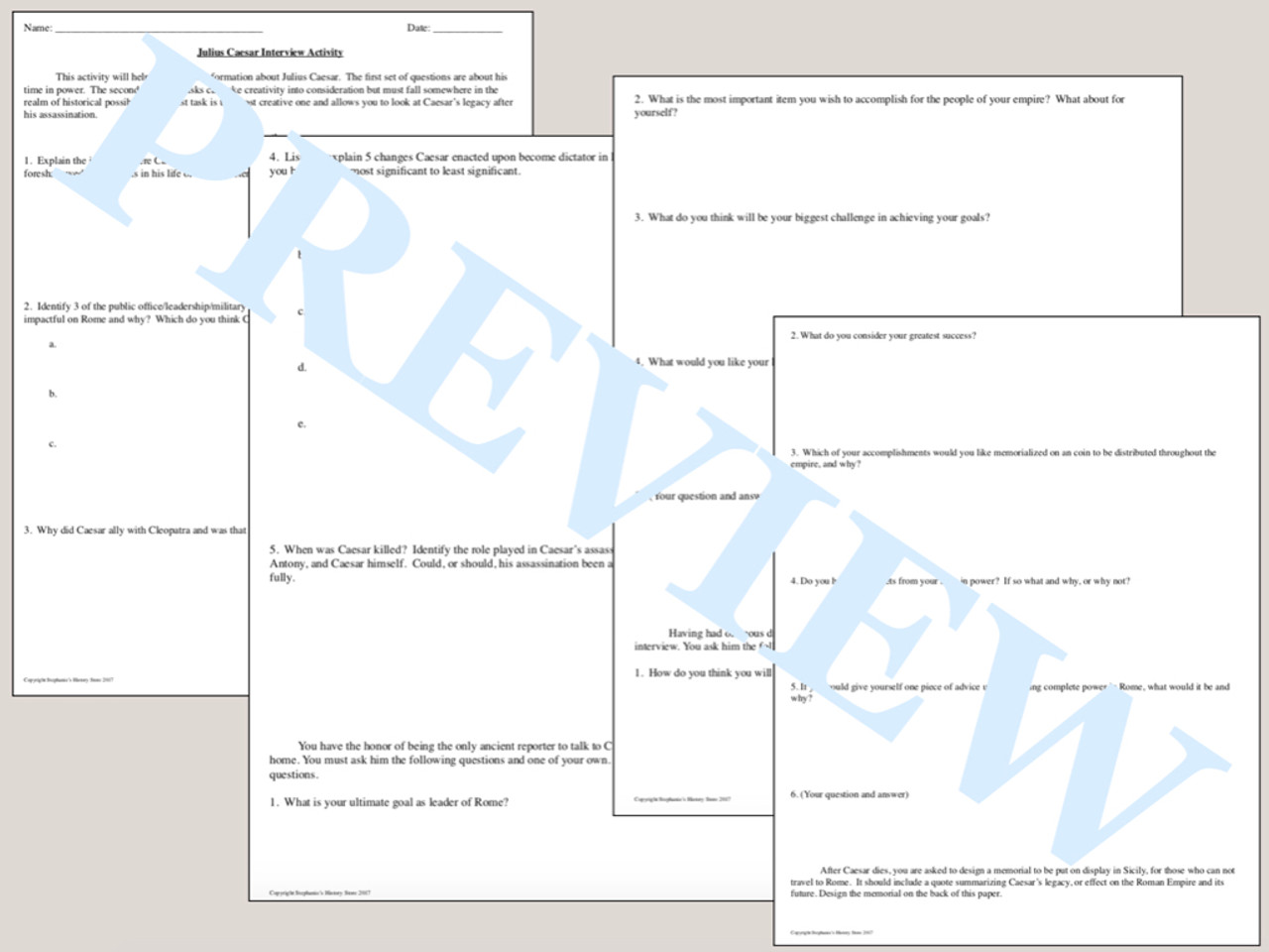 Julius Caesar Activities Bundle