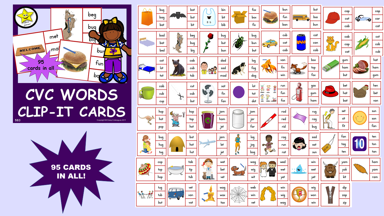 CVC WORDS Rhyming Cards - Amped Up Learning