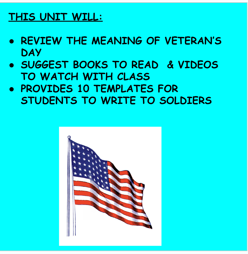 VETERAN'S DAY LESSON IDEAS AND WRITING TEMPLATES
