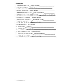 The European Region Today Vocabulary Word Scramble - Amped Up Learning