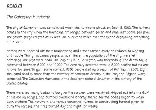 Galveston Hurricane of 1900 Stations