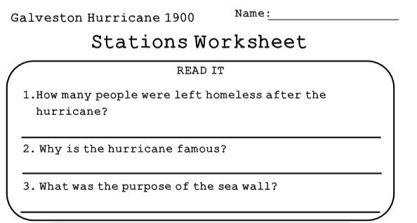 Galveston Hurricane of 1900 Stations