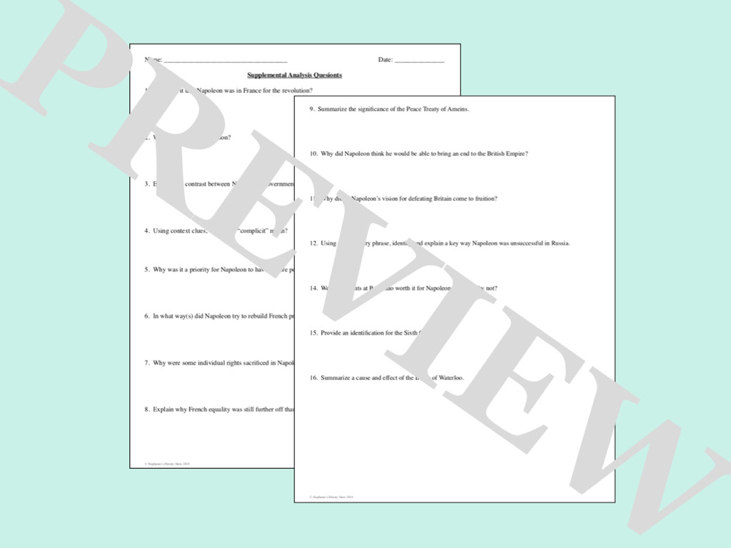 Napoleon Stations Activity