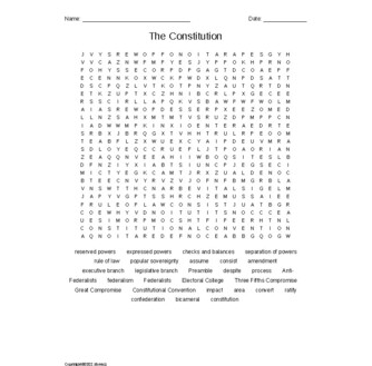 The Constitution Vocabulary Word Search for a Civics Course - Amped Up ...