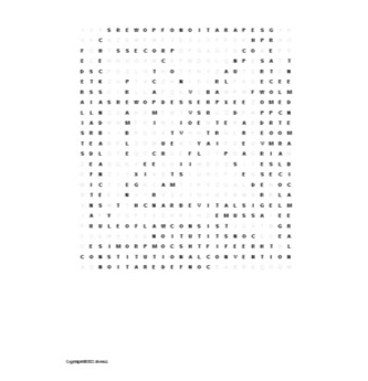 The Constitution Vocabulary Word Search for a Civics Course - Amped Up ...
