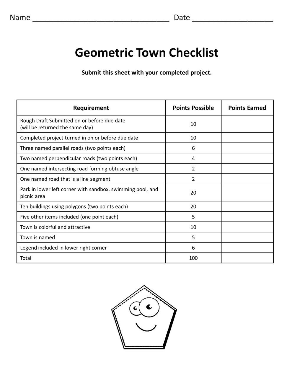 Geometric Town Project - FREE - Amped Up Learning