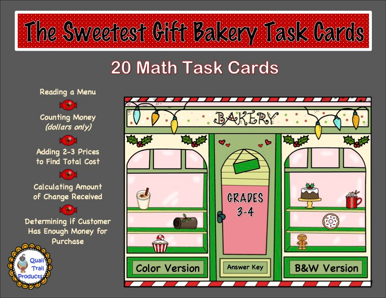Christmas Bakery Math Task Cards