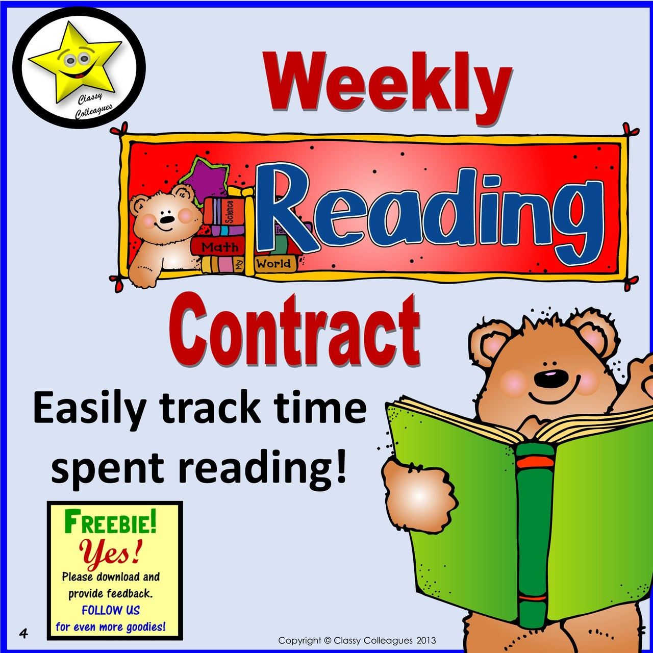 Weekly Reading Form - FREE - Amped Up Learning
