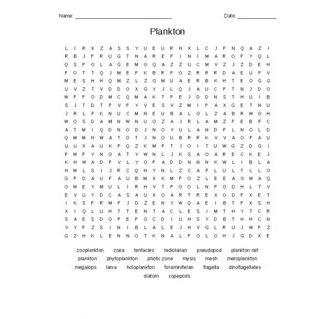 Plankton Word Search for Aquatic or Marine Science - Amped Up Learning
