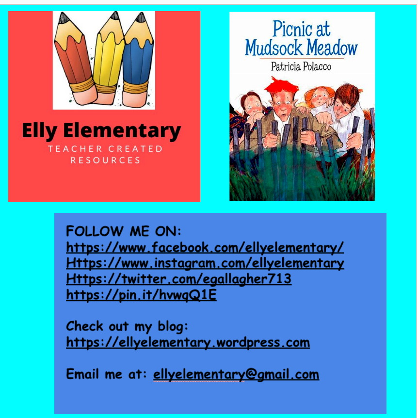 PICNIC AT MUDSOCK MEADOW- Patricia Polacco: READING LESSONS & EXT ...