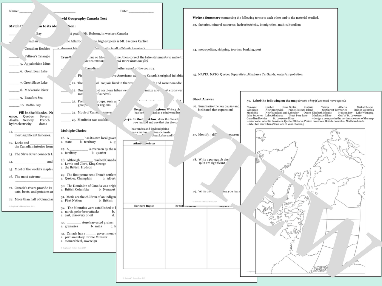 canada geography test