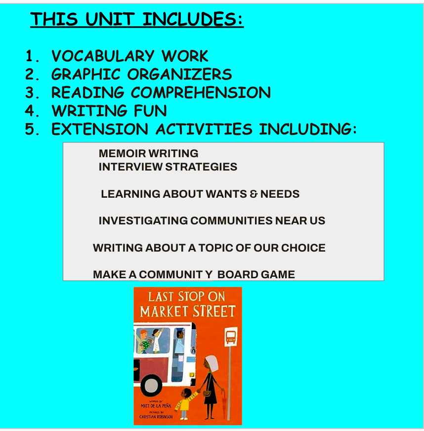 LAST STOP ON MARKET STREET-Matt De LaPena - READING LESSONS/EXTENSION ...