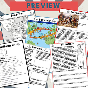 Exploration to Colonization Bellwork Set