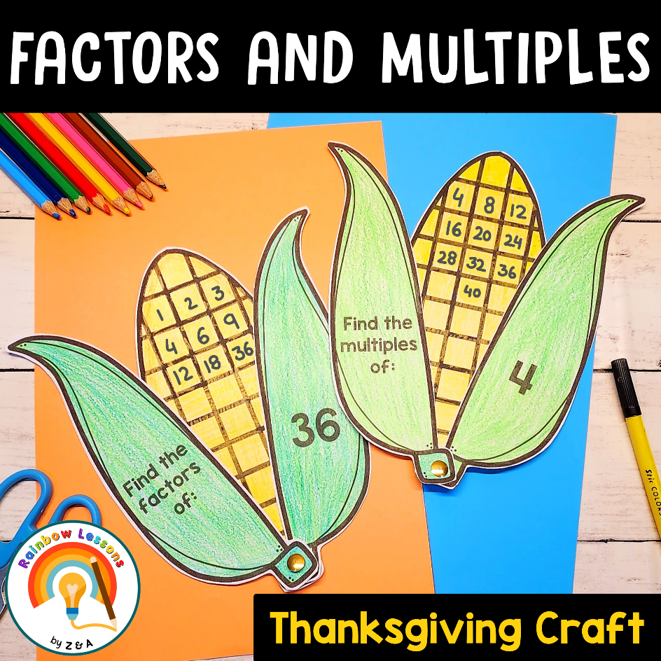 Thanksgiving Math Craftivity | Factors and Multiples Game ...