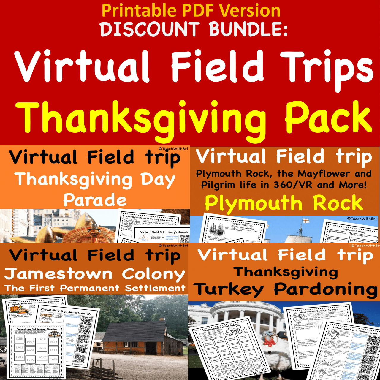Thanksgiving Virtual Field Trip Discount Bundle
