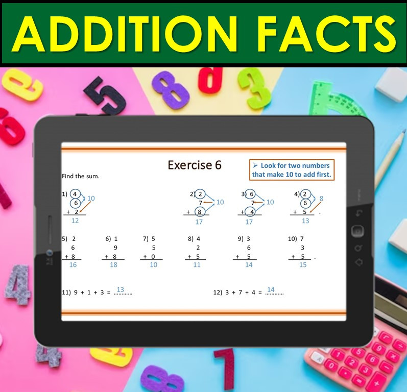 Addition Facts | PowerPoint Lesson Slides for 2nd Grade