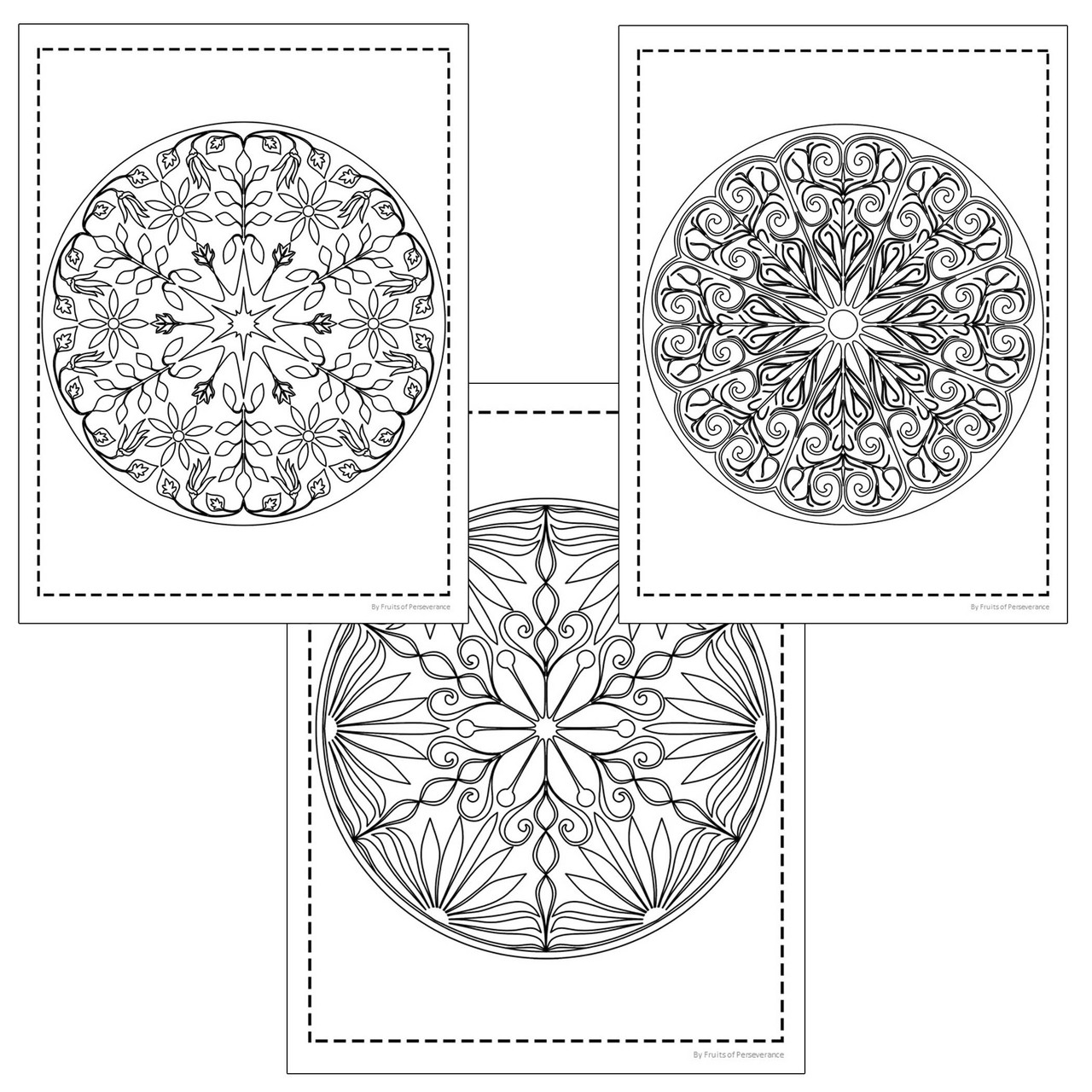 Spring Mandala Coloring Pages Set 1 | Fun Middle School Activity