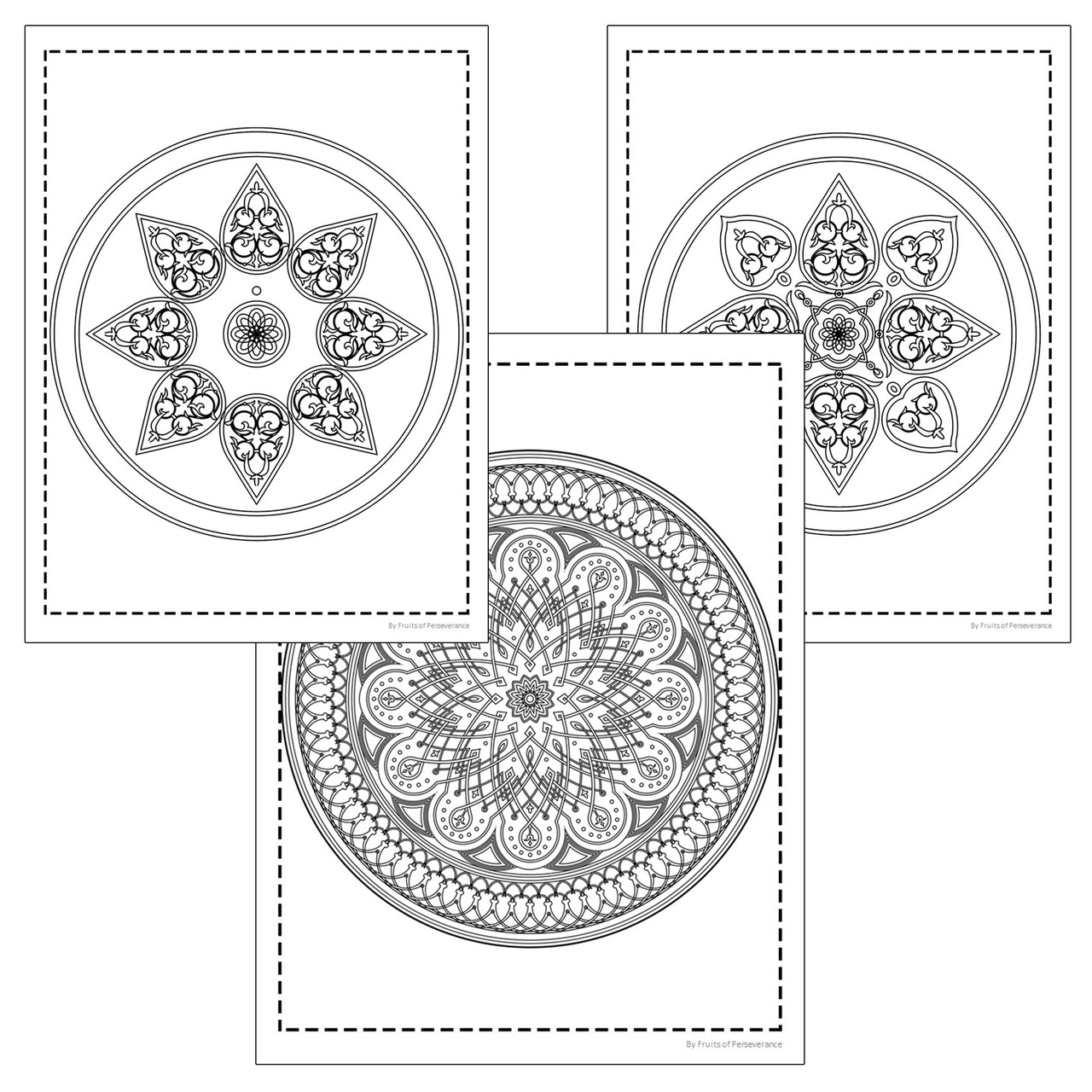 Spring Mandala Coloring Pages Set 1 | Fun Middle School Activity