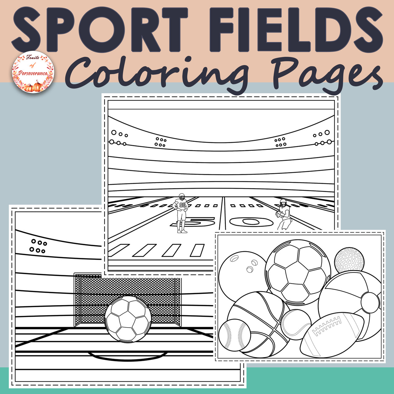 Sport Fields and Events Coloring Pages | Soccer and Football Games in ...