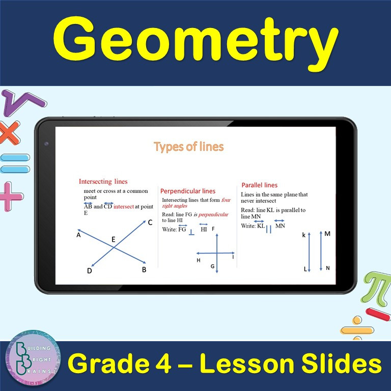 Geometry | 4th Grade PowerPoint Lesson Slides: Line, Circle, polygon ...