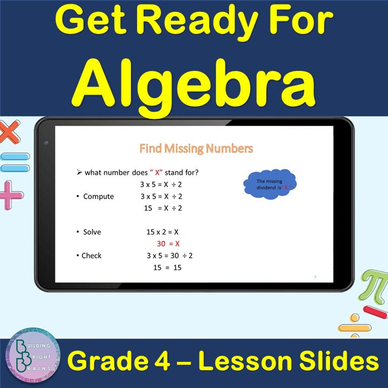 Get Ready For Algebra | 4th Grade PowerPoint Lesson Slides Get Ready For Algebra | 4th Grade PowerPoint Lesson Slides