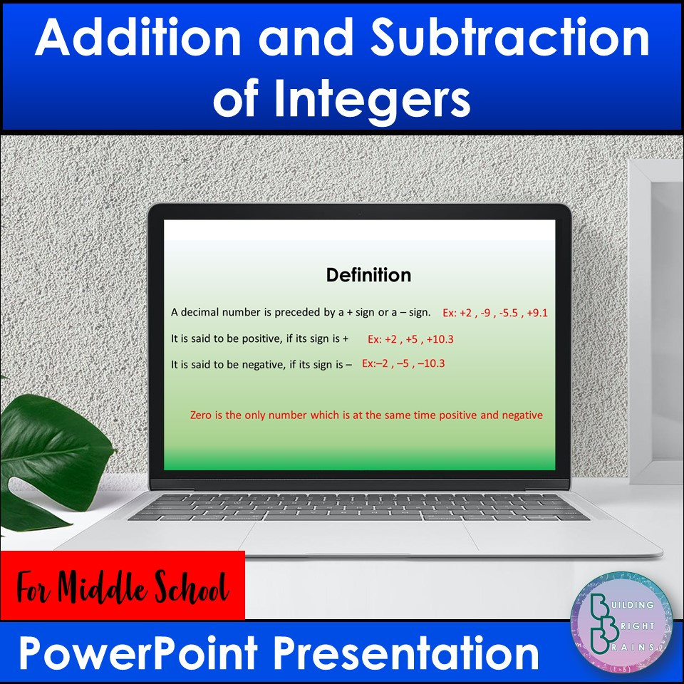 Addition and Subtraction of Integer PowerPoint Presentation Lesson ...