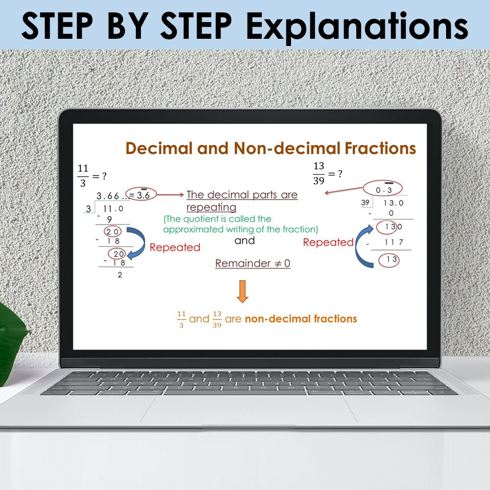 Decimal and Non Decimal Fractions PowerPoint Presentation Lesson Middle ...