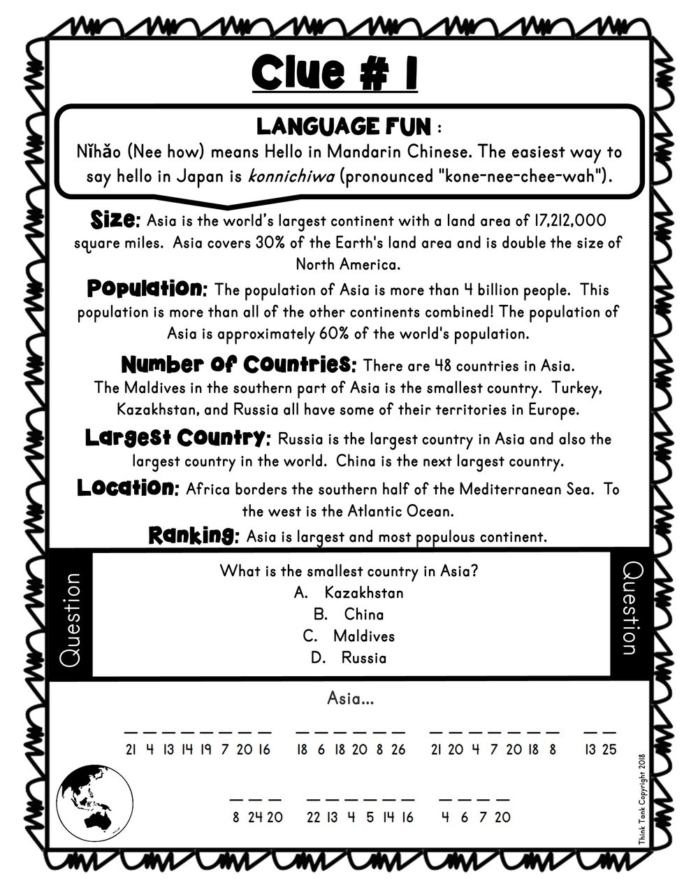 Asia ESCAPE ROOM! - Amped Up Learning