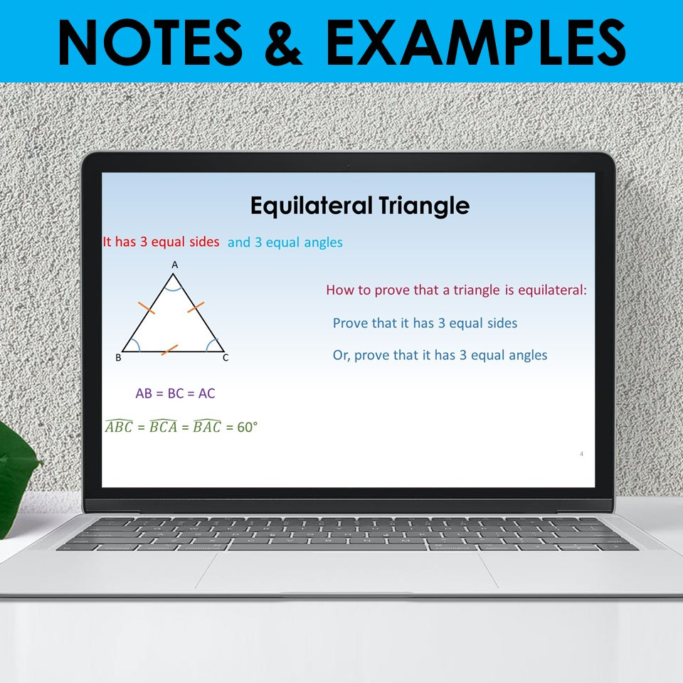 Types of Triangles PowerPoint Presentation Lesson Middle School Geometry