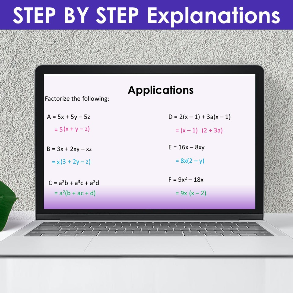 Factorization part 2 PowerPoint Presentation Lesson for Middle School