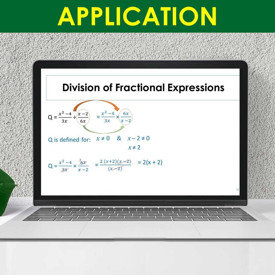 Fractional Expressions PowerPoint Presentation Lesson Middle School ...