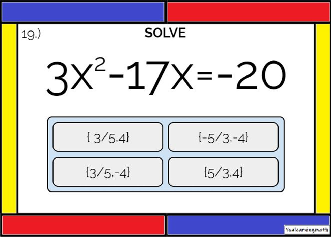 Solving Quadratic Equations by Factoring : Digital BOOM Cards - Notes ...