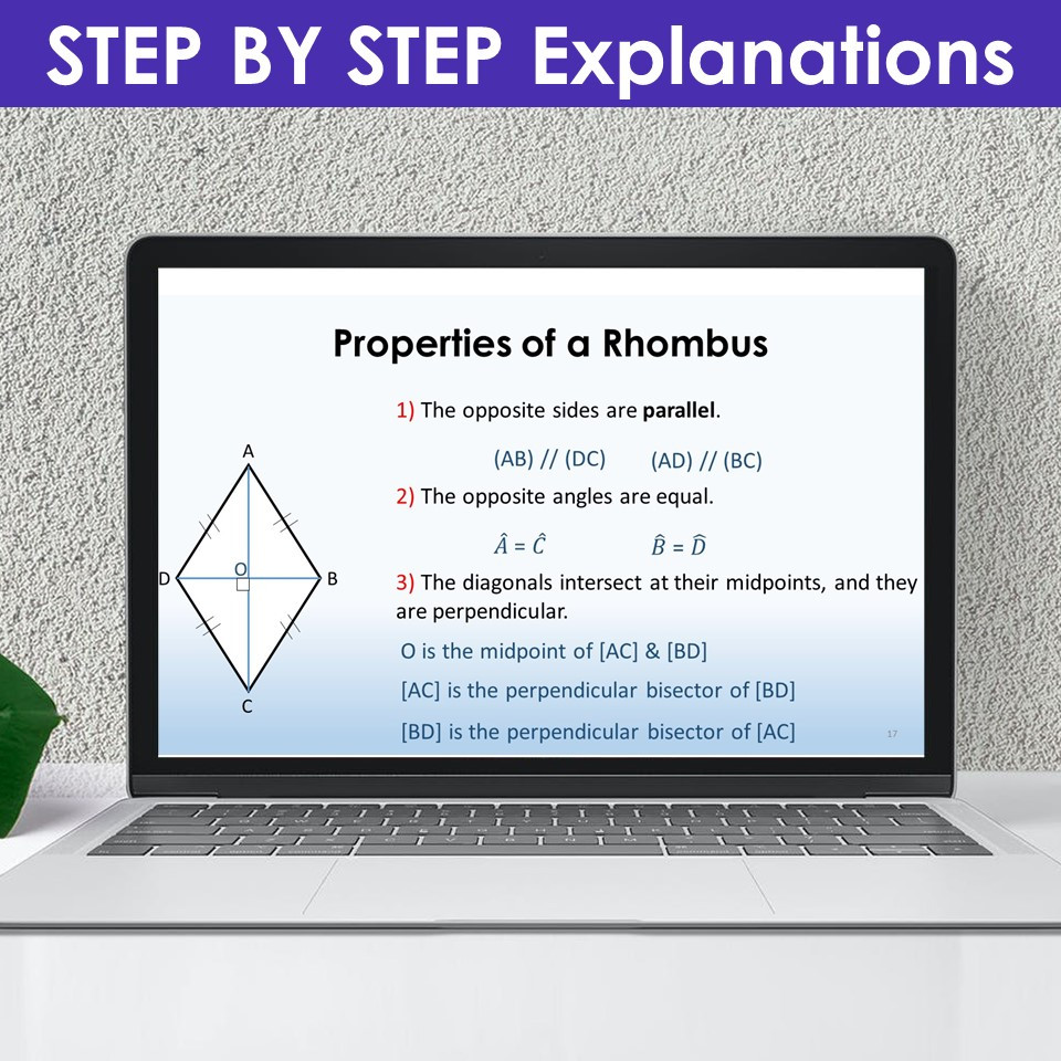Special Parallelograms PowerPoint Presentation Lesson | Middle School ...